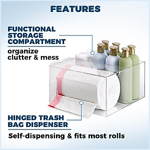 Storage Standard Trash Bag Kitchen Organizers and Storage Under Sink Dispenser - Large Garbage Bag Under Sink Organizer Bathroom - Acrylic Bathroom Storage Organizer Cabinet