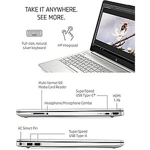 HP 15.6" Laptop, Intel Core i3-1115G4 Processor, Intel UHD Graphics, 15.6" HD LED Display, Online Meeting Ready, Wi-Fi and Bluetooth, HDMI, Windows 11 Home in S Mode (16GB RAM | 1TB SSD)