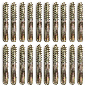 MroMax 20Pack M4 x 30mm Hanger Bolts, Length 1.18"(30mm) Double Headed Bolts，4mm (0.16") Wood Dowel Screw Self-Tapping Screw Hanger Bolts for Wood Joint Furniture Legs