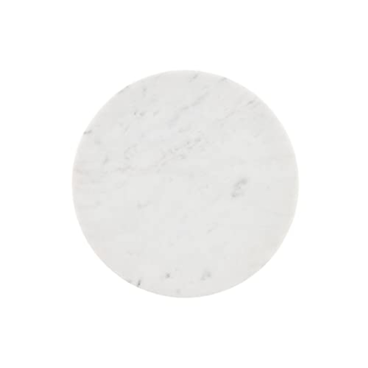 Powell White Marble Top Drink Industrial Style Black Metal Adjustable Height Base Muriel Side Table