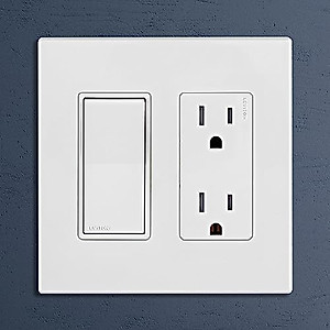 Leviton E5603-SW Decora Edge 15 Amp 3-Way Rocker Switch, White