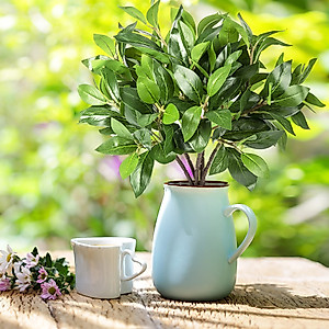 Grand Verde Greenery Branches 21” Tree Stems Artificial Plants Green Leaves Faux Bush, 6pcs Set