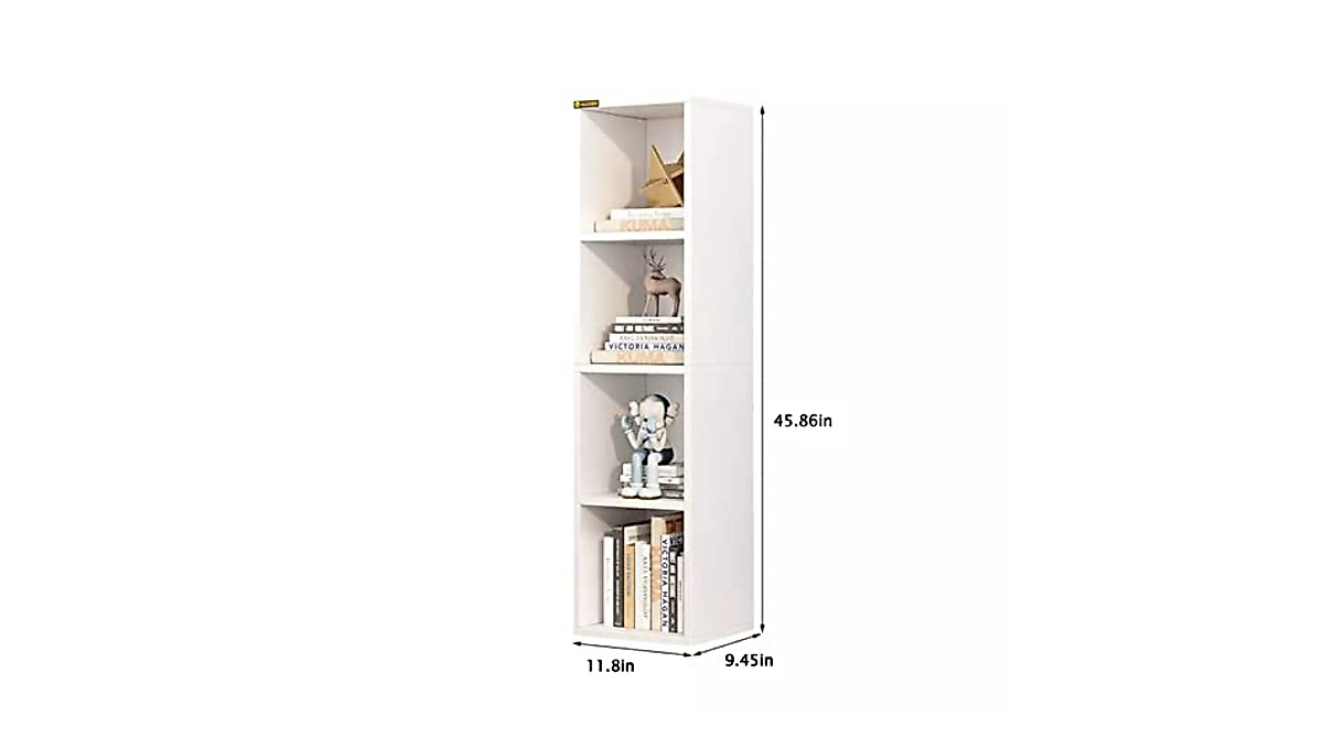 Buy MIN WIN 4-Tier Narrow Bookcase for Small Spaces