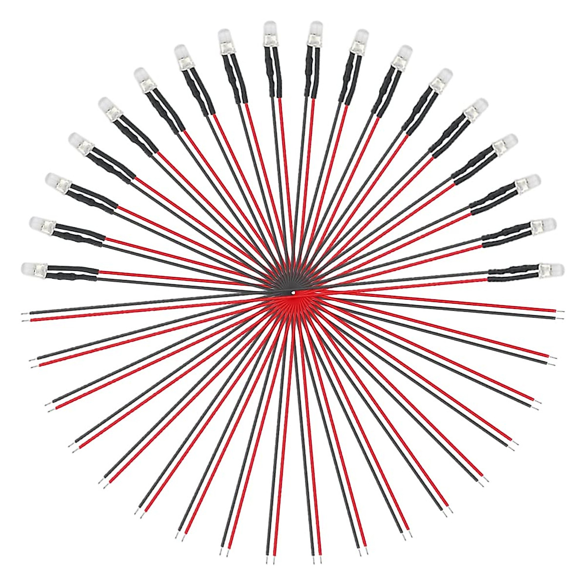 XINGYHENG 70Pcs 12V DC 5mm Pre Wired Light Emitting Diodes 7.1Inch Mixed Color(7 Colors x 10pcs) + 20pcs 5mm Lamp Holder+10 PCS 9V Battery Clip Connector