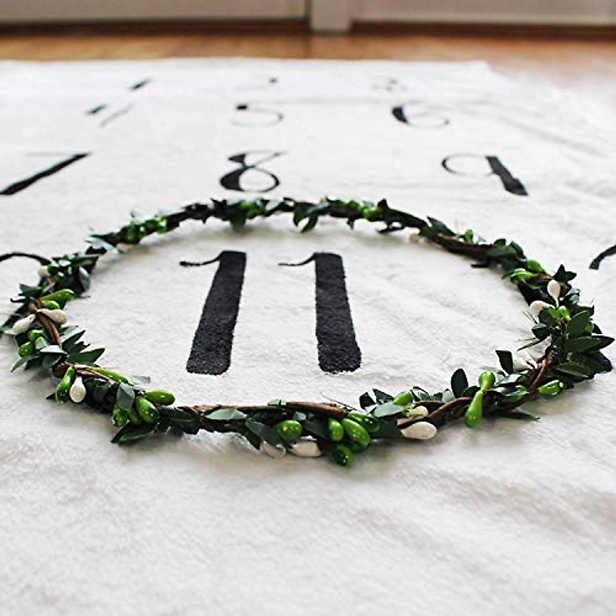 Prazoli White Baby Milestone Blanket Unisex - Baby Month Blanket Gender Neutral