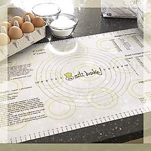 Sili Bake Silicone Pastry Mat with Measurements. Finally a Baking Mat That Actually Works. Designed in the USA. Extra Large 26” x 18”