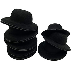 ASFUNG, 20 Pcs Mini Felt Top Hats Miniature Hat for Art & DIY Crafts Accessories Party Christmas Decoration Black, Free Size