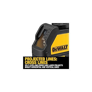 DEWALT Line Laser, Self-Leveling, Cross Line, Red Beam (DW088K)