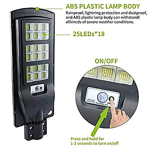Saanpaan Solar Street Lights Outdoor, Solar Powered Street Lamp Dusk to Dawn with Motion Sensor, Solar Flood Light for Parking Lot,Garden,Street,Front Door