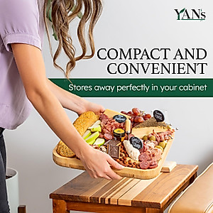 YAN's Bamboo Cheese Boards Charcuterie Boards Gift Set - Large Charcuterie Board Set - Charcuterie Tray - House Warming Gifts New Home, Marriage Gifts for Couple, Wedding, Bridal Shower Gift