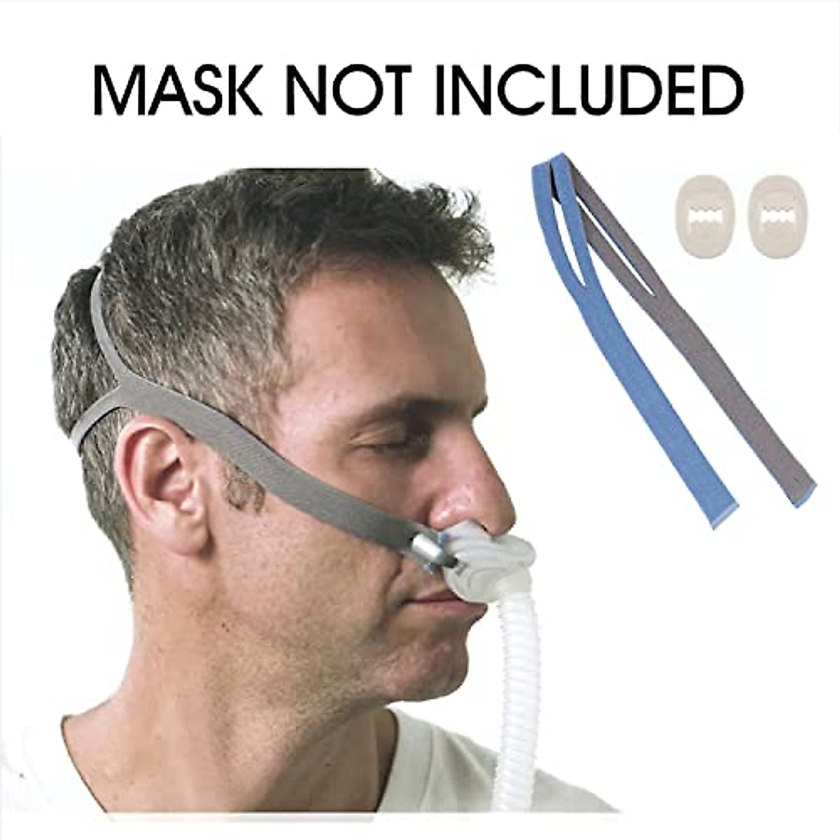 Resmed Airfit P10 Headgear Strap, Replacement CPAP Headgear Compatible with Resmed Airfit P10, 2 Elastic Straps and 4 Adjustment Clips