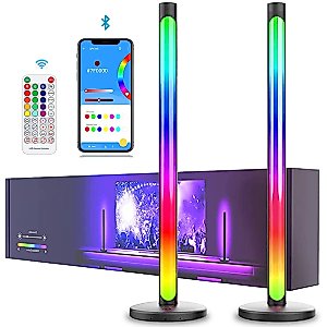 ANSCHE Smart LED Light Bars, Dimmable RGB Flow Light Bars 16 Million Colors TV Backlights, APP Remote Control and Music Sync Gaming Lights for PC, Room Mood Light-2PCS