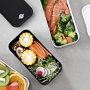 OAKITA Bento Lunch Box Safe Lunch Box, and Reusable Flatware Utensils, Stackable, Dishwasher and Microwave Oven, 2 Compartments (Color : Green)