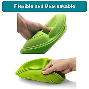Silikong Divided Silicone Plates for Toddlers | BPA Free | Dishwasher, Microwave and Oven Safe | Kids Plates with Dividers (Girls)