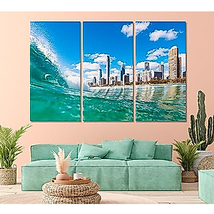 Sea Waves the Gold Coast of Australia Canvas Print 5 Panels / 36x24 inches