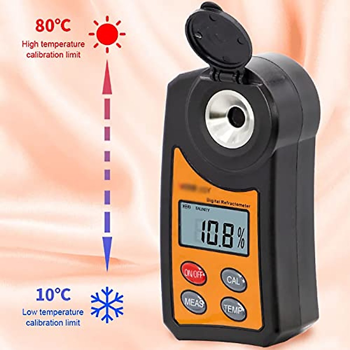 PODEC Fruit Refractometer, 0-55% Range Brix Meter, Sugar Sweetness Meter with ATC 10~80°C, ±0.5Brix/1°C Accuracy, High-Precision and Portable, for Food Suger Content Measurement