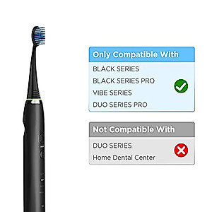 Replacement Toothbrush Heads with Covers for AquaSonic Black Series, Black, 10 Count