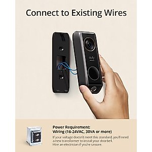 eufy Security Video Doorbell (Wired) S330 with Chime, Dual Cam,Delivery Guard,Security Camera,2K with HDR, No Monthly Fee, 16-24V, 30VA, homebase NOT Supported,Motion Only Alert(Renewed)