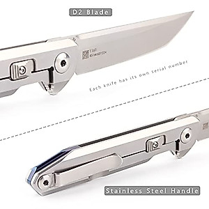 Sanrenmu 1161 EDC Pocket Folding Knife D2 Tanto Blade Survival Knife Frame Lock