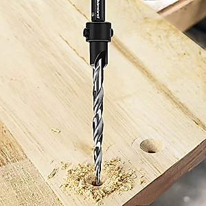 OKDIAMOND Wood Countersink Drill Bit Set Tapered Drill Bits with 1/4" Hex Shank Quick Change Twist Drill for Woodworking 5 Piece (#4, 6, 8, 10, 12) (5 Piece)