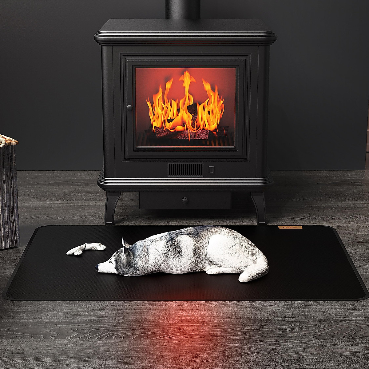 Viesembo Fireplace Rugs Fire Resistant, Hearth Rugs Fireproof Indoor, Fire Pit Deck Protector Mat, Hearth Pad for Wood Stove & Firewood, Under Grill Mat for Outdoor (40×24 Inch)