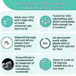 SnoozeShade Pack and Play Blackout Tent - Crib Canopy for Toddler Travel Bed, Award-Winning and Safety Tested Baby Travel Essential to Block 94% of Light, Breathable Tent Cover for Baby Pack and Play
