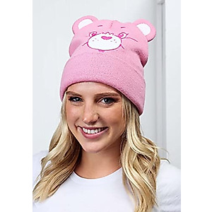 Adult Care Bears Cheer Bear Knit Hat Pink