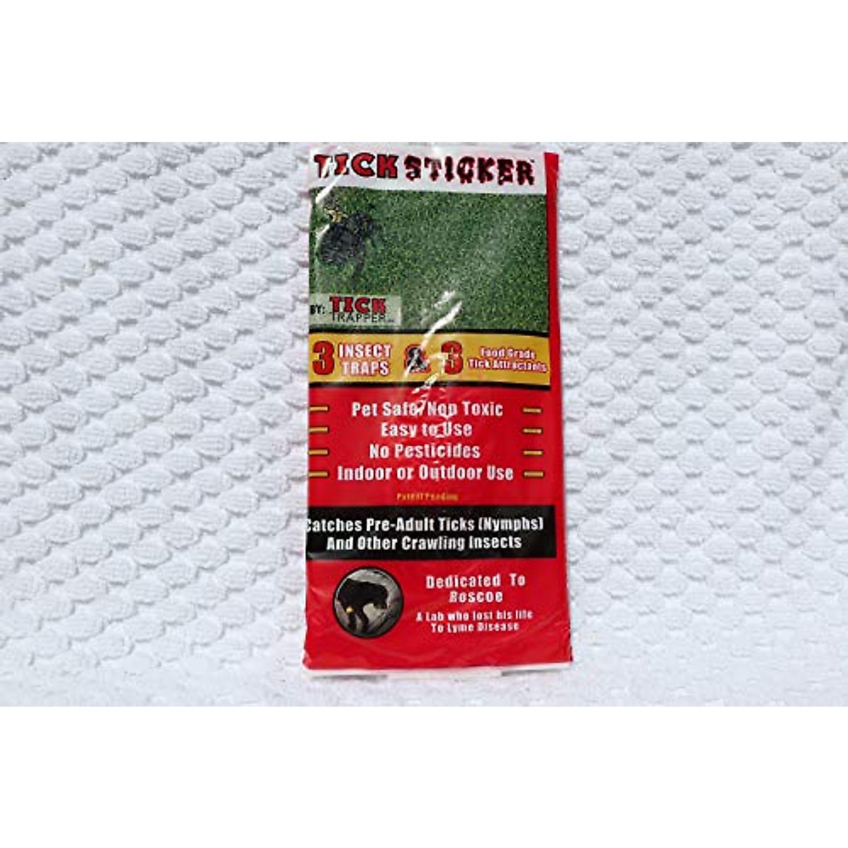 Tick Trapper Tick Sticker Flea, Tick, and Insect Trap - Non-Toxic and Easy to Use - Patent Pending Tick Attractant, Sticky Glue Traps Crawling Insects (Pack of 3)