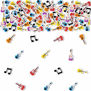 Fangleland 200Pcs Music Guitar Theme Confetti, Rock and Roll Table Scatters for Rock Star Karaoke Hippie Birthday Baby Bridal Shower Bachelorette Party, Funky Music Studio Room Decor Supplies