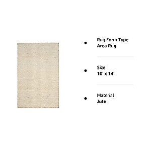 Safavieh Natural Fiber Collection 10' x 14' Ivory NF750A Handmade Farmhouse Premium Jute Area Rug