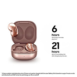 Samsung Galaxy Buds Live (ANC) Active Noise Cancelling TWS Open Type Wireless Bluetooth 5.0 Earbuds for iOS & Android, 12mm Drivers, International Model - SM-R180 (Mystic Black)