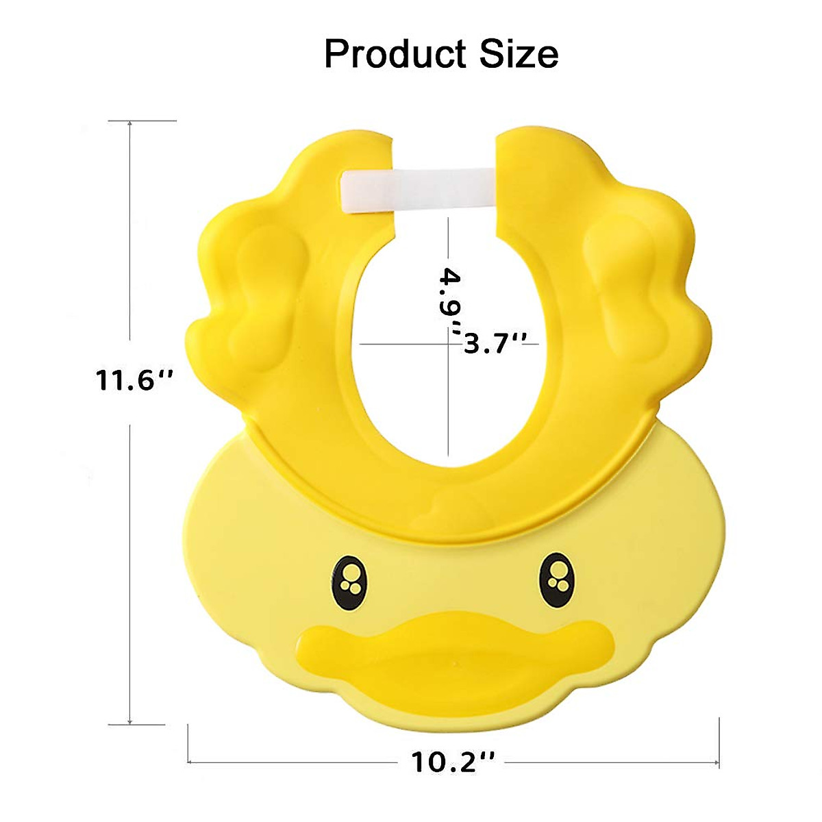 Baby Shower Cap Adjustable Silicone Shampoo Bath Cap Shower Hat Visor Cap Protect Eye Ear for Infants Toddlers Kids Children (Yellow)