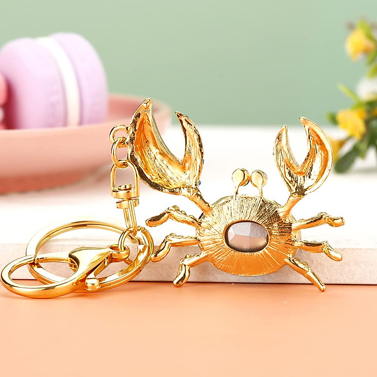 SEADEAR Diamond Crab Car Keychain Crab Keychain Crab Car Keychain Pendant Handbag Wallet Backpack Charm for Women Girls
