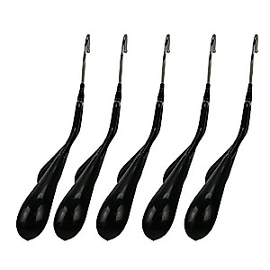 Mawa by Reston Lloyd BodyForm Series Non-Slip Space-Saving Clothes Hanger with Bar for Pants, 16-1/2", Style 42/LS, Set of 5, Black