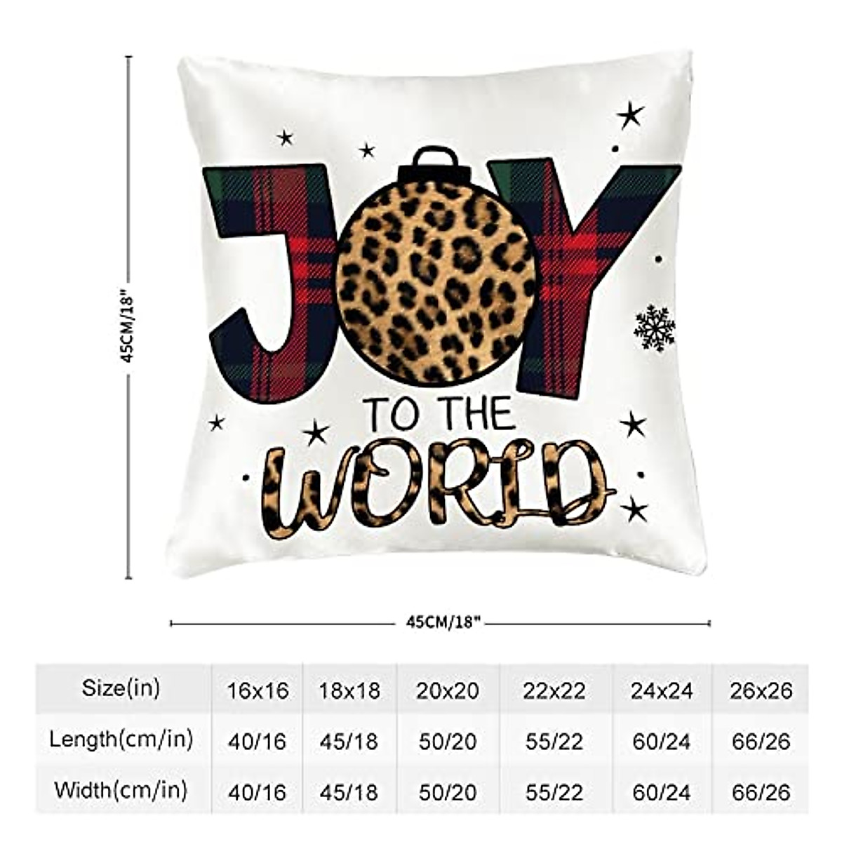 Joy to The World Decorative Throw Pillows for Couch 18x18 Winter Snowman Snowflakes Modern Cooling Silk Pillow Shams for Sofa Bedroom Car Couch Zippered Thanksgiving Gifts