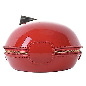 QZUnique Fruit Shape Handbag PU Crossbody Shoulder Bag Adjustable Strap Clutch Jelly Purse red Apple