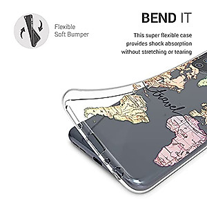 kwmobile Clear Case Compatible with OnePlus Nord N100 - Phone Case Soft TPU Cover - Travel Black/Multicolor/Transparent