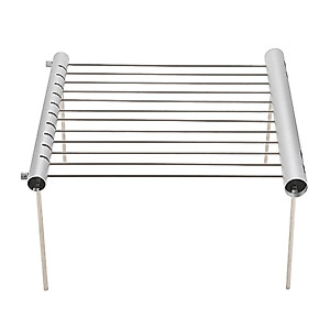 TOPINCN Folding Campfire Grill Grate, Portable Compact Camping Grill Stainless Steel Folding BBQ Tube Outdoor Backpackers for Picnic Garden Cooking 30.7x27.5x21.2cm