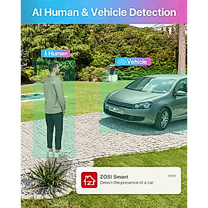 ZOSI 3K Lite 8CH Security Camera System with AI Human/Vehicle Detection,Night Vision,H.265+ 5MP 8Channel CCTV DVR with 1TB Hard Drive,8pcs 1920TVL 1080p Outdoor Indoor Cameras,for Home 24/7 Recording