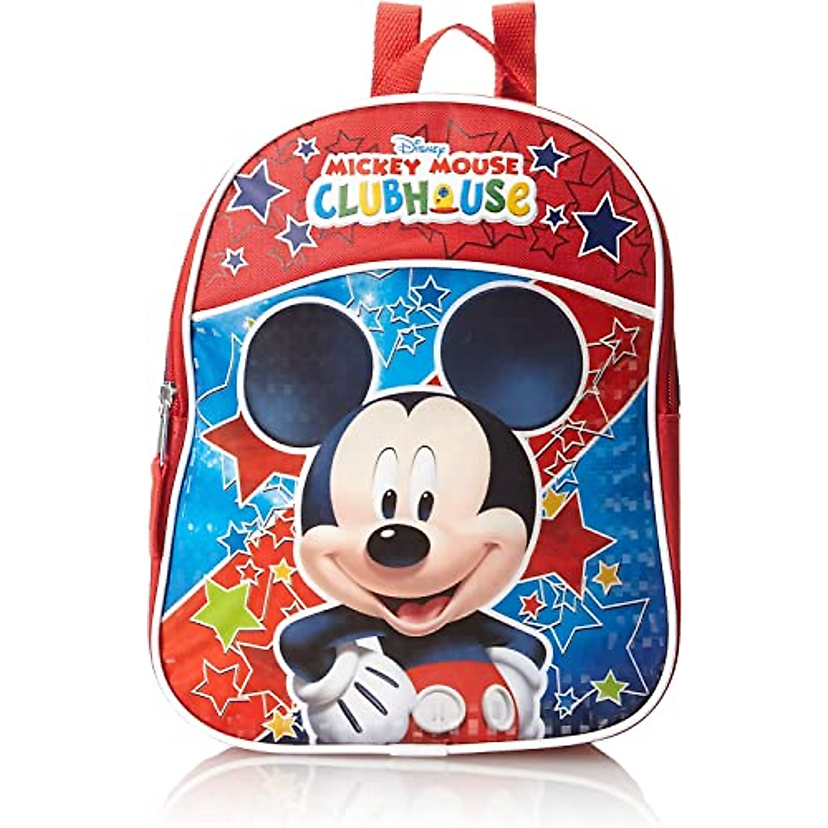 Fast Forward Mickey Mouse Mini Backpack for Boys - Bundle with 11” Mickey Mouse Preschool Backpack, Mickey Stickers, Door Hanger | Mickey Mouse Backpack for Toddler Boys