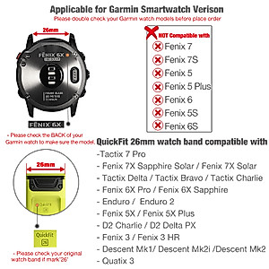 Abanen Elastic Fabric Watch Bands for Fenix 7X / Fenix 6X / Fenix 5X, 26mm Quick Dry Fit Soft Stretchy Nylon Wristband Strap for Garmin Fenix 6X Pro,Fenix 5X Plus,Enduro,Tactix Delta (Camo Grey)