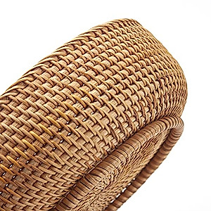 Round Rattan Fruit Baskets Woven Storage Bowls Key Holder Stackable for Shelf Kitchen Tabletop Natural Set of 3