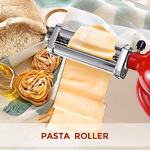 Pasta Attachment for Kitchenaid Stand Mixer,3 Pcs Pasta Maker Kitchen Aid Pasta Attachment for Kitchenaid Stand Mixer Included Pasta Roller, Spaghetti Cutter and Fettuccine Cutter by Gomen