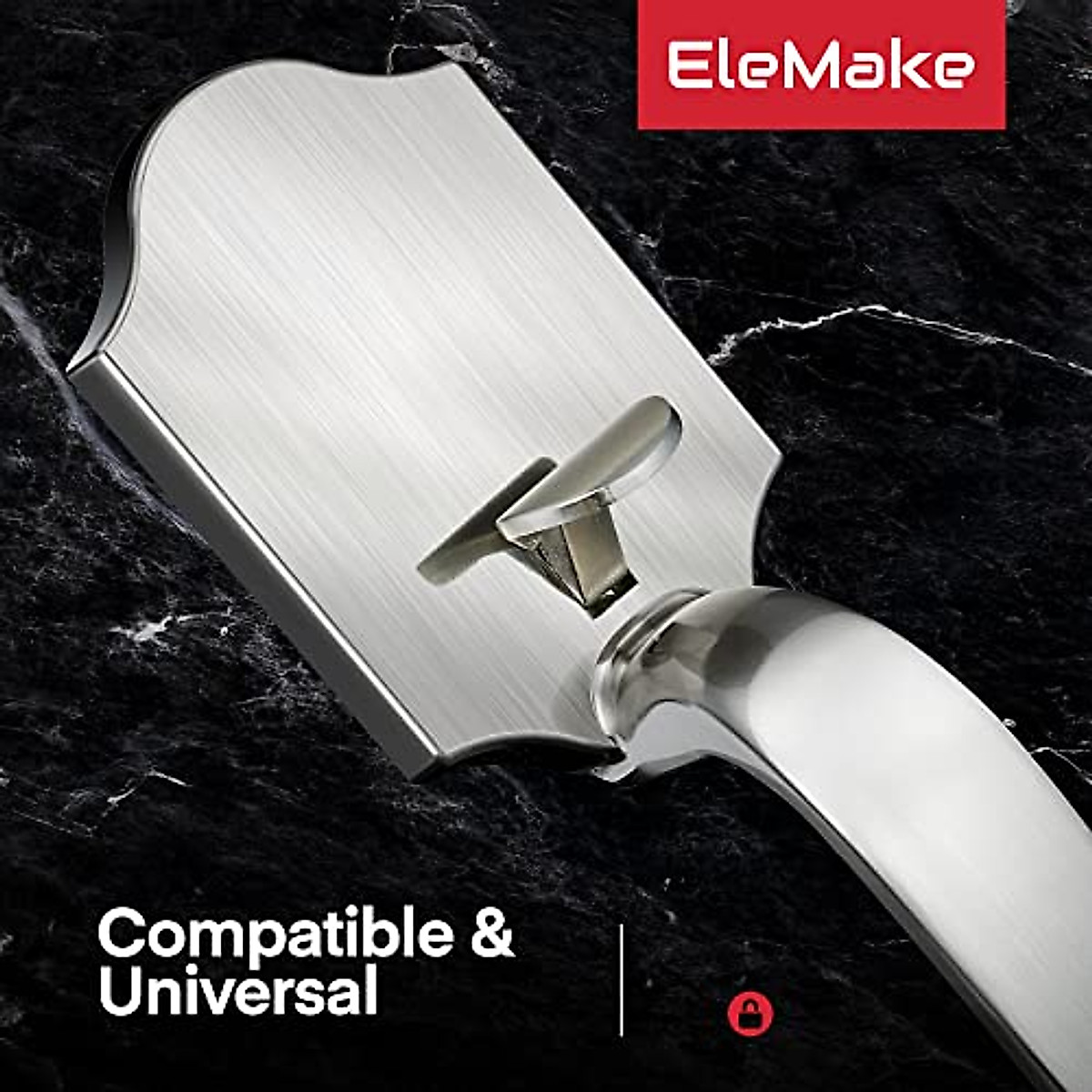 Lower Half Front Entry Handleset with Knob - Front Door Handle 304 Stainless Steel Silver Exterior Door Handle Lock Set