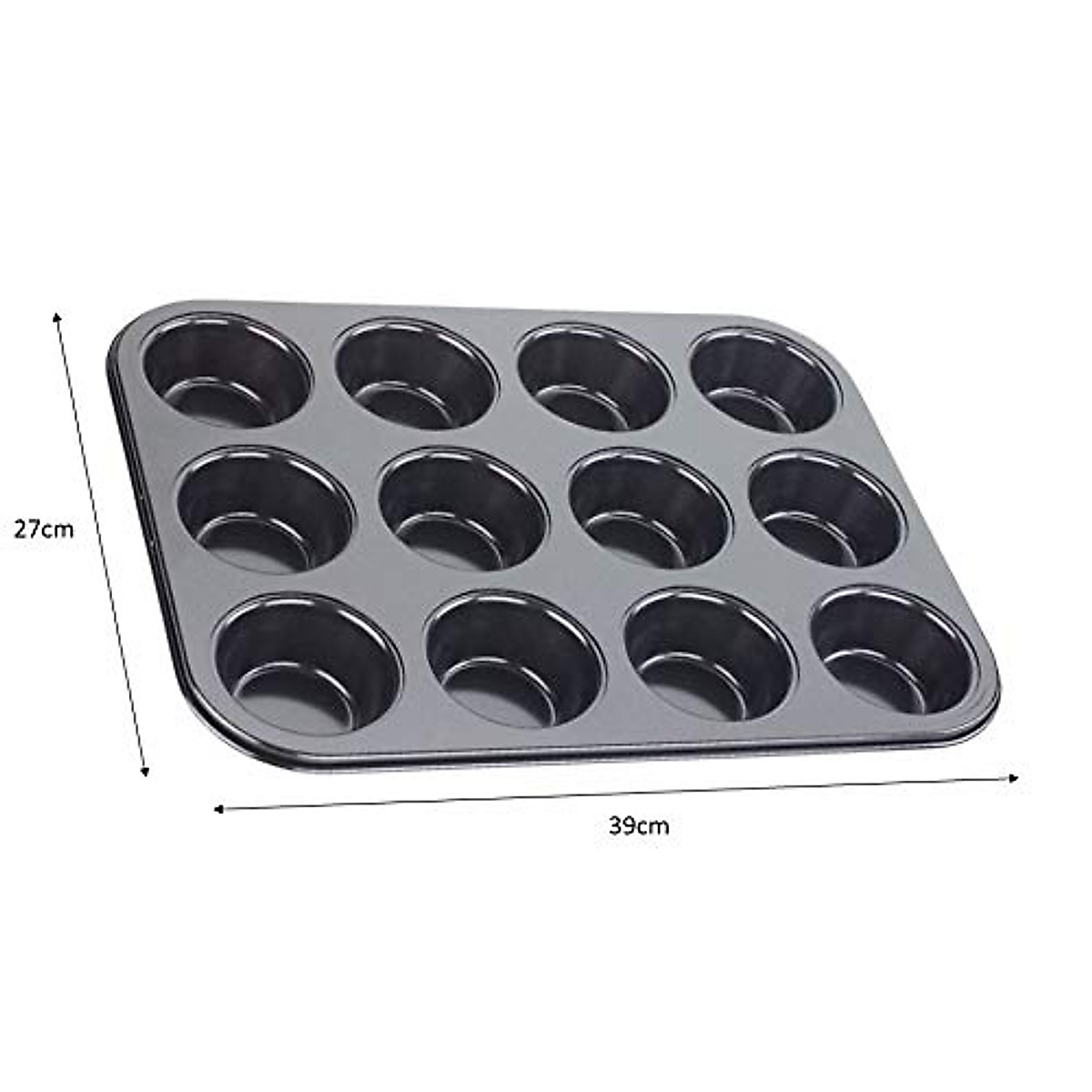 Tala Non Stick 12 Cup Bun Tin, Black