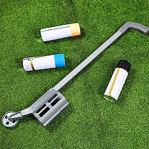 Zonon 1 Piece Industrial Wheeled Marking Wand for Line Paint Stripe Ground Marking Spray Paint Wand for Survey Painting Spray Stick Line Marking Applicator, Side Push, Grey