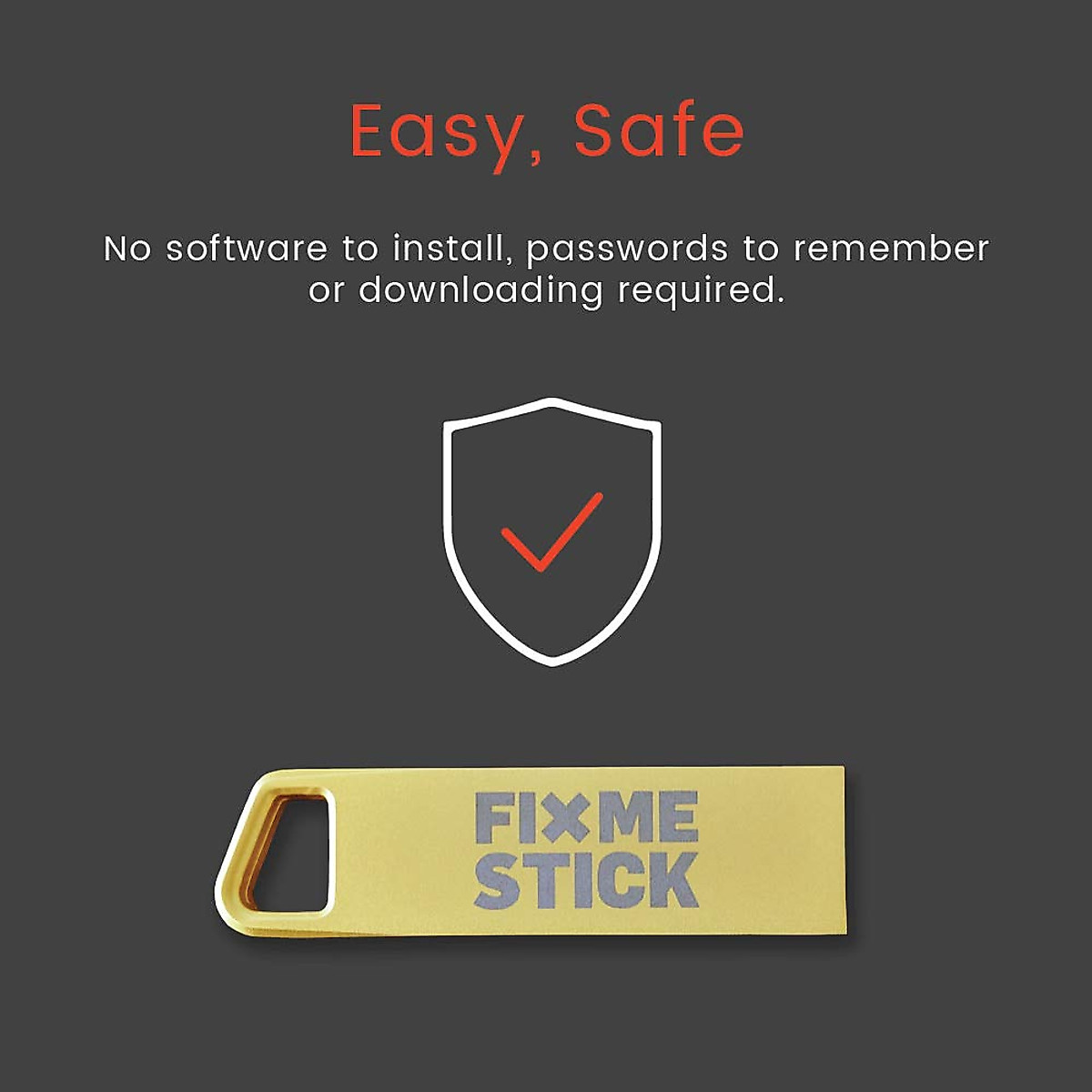 FixMeStick Gold Computer Virus Removal Stick for Windows PCs - Unlimited Use on Up to 3 Laptops or Desktops for 1 Year