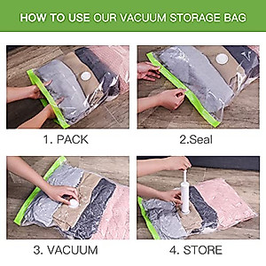 Umimile Vacuum Storage Bags,Space Saver Vacuum Sealer Bags for Clothes, for Comforters and Blankets, Hand Pump Included