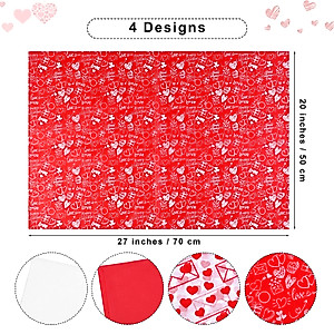 Fovths 16 Pieces Valentines Bags with 24 Sheets Tissue Paper 8.6 Inch Valentine Paper Gift Bags with Handle Love Gift Bag for Valentine's Day Wedding Birthday Party Supplies