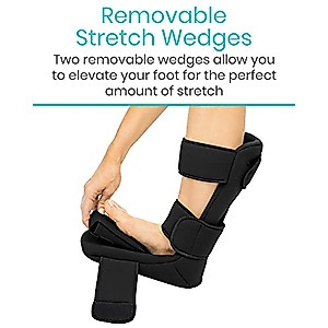 Vive Plantar Fasciitis Night Splint Plus Trigger Point Spike Ball - Soft Leg Brace Support, Orthopedic Sleeping Immobilizer Stretch Boot (Medium: Men's: 5.5-8, Women's 7-9.5)